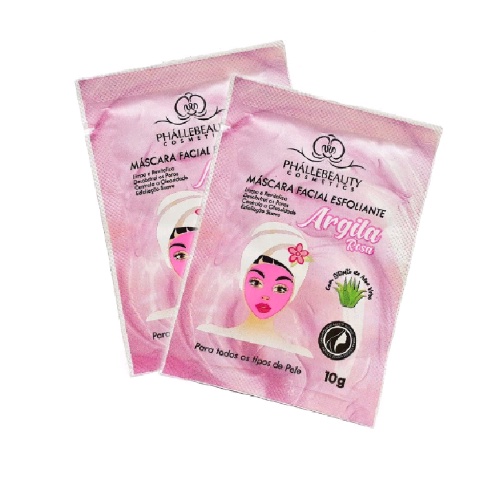 5 Máscara Facial de Saché Argila Rosa Phallebeauty | Shopee Brasil