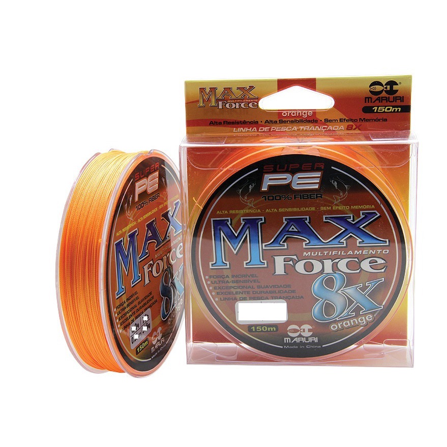 Linha Multifilamento Max Force 8x 0,20mm 24lbs 150m Laranja | Shopee Brasil