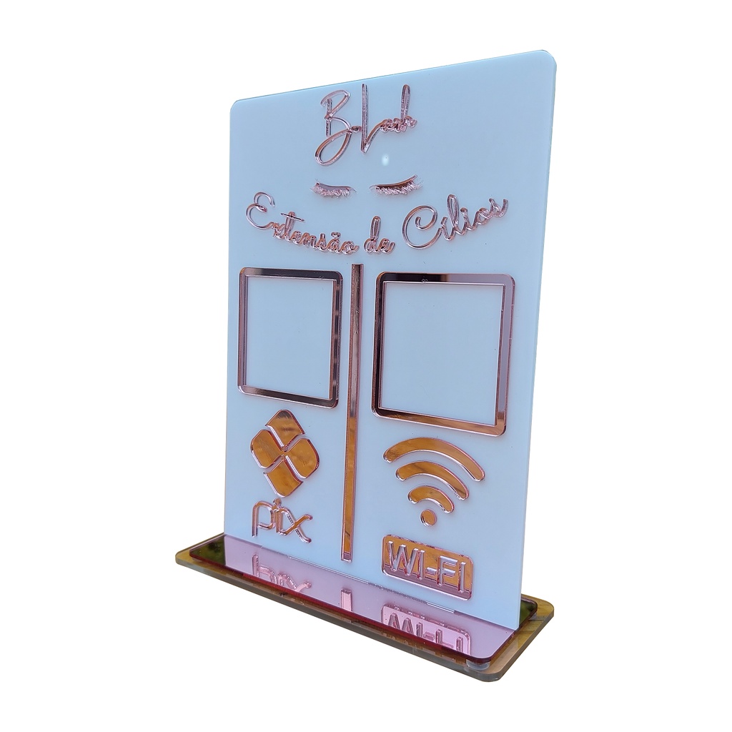 Display / Placa de QR Code Personalizado em Acrílico - Você escolhe as ...