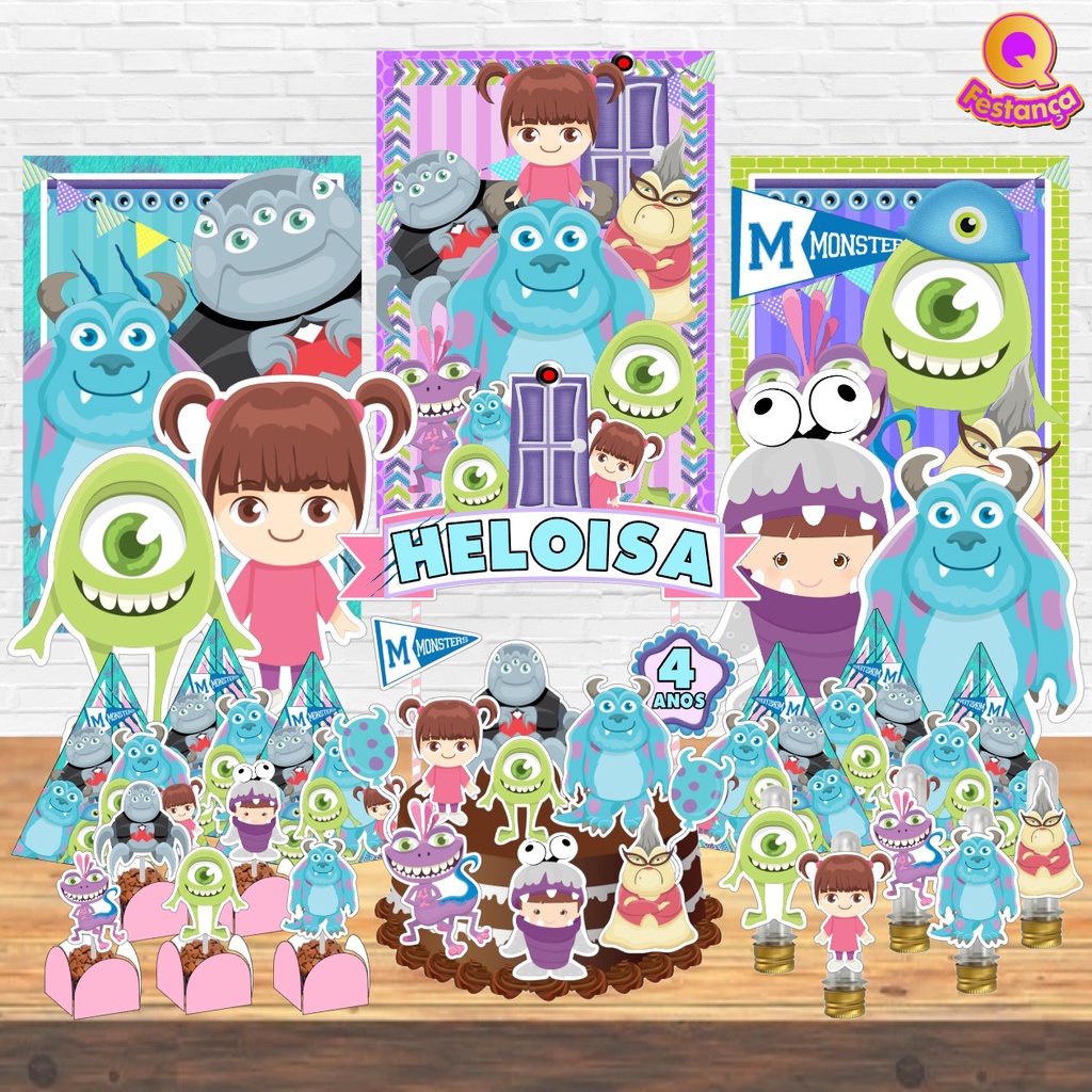 Kit Festa Pronta Monstros S.A.- Boo *78 itens* | Shopee Brasil