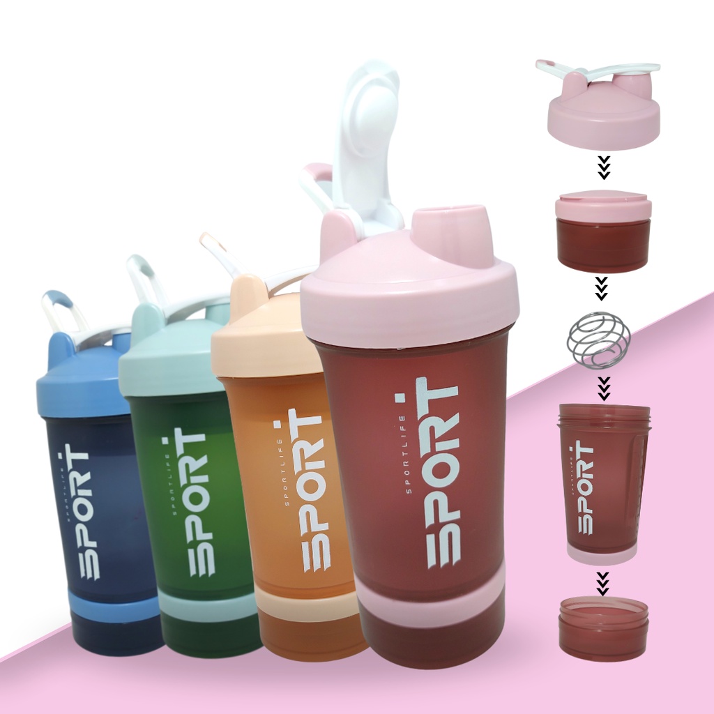 Copo com Tampa 500ml Coqueteleira com Agitador 02 camadas - Academia ...