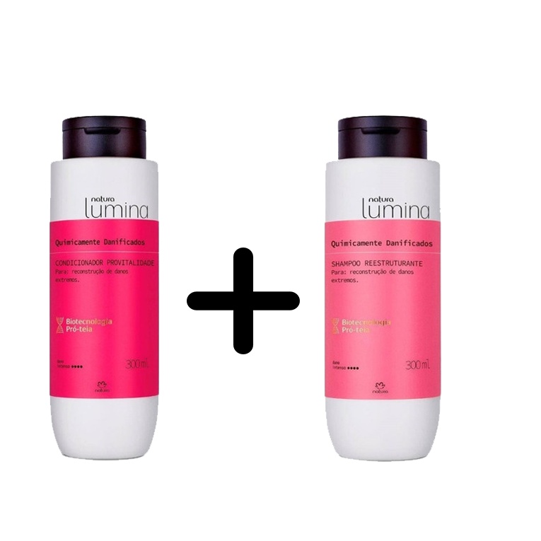 Natura Lumina Kit Shampoo e Condicionador Cabelos Quimicamente ...