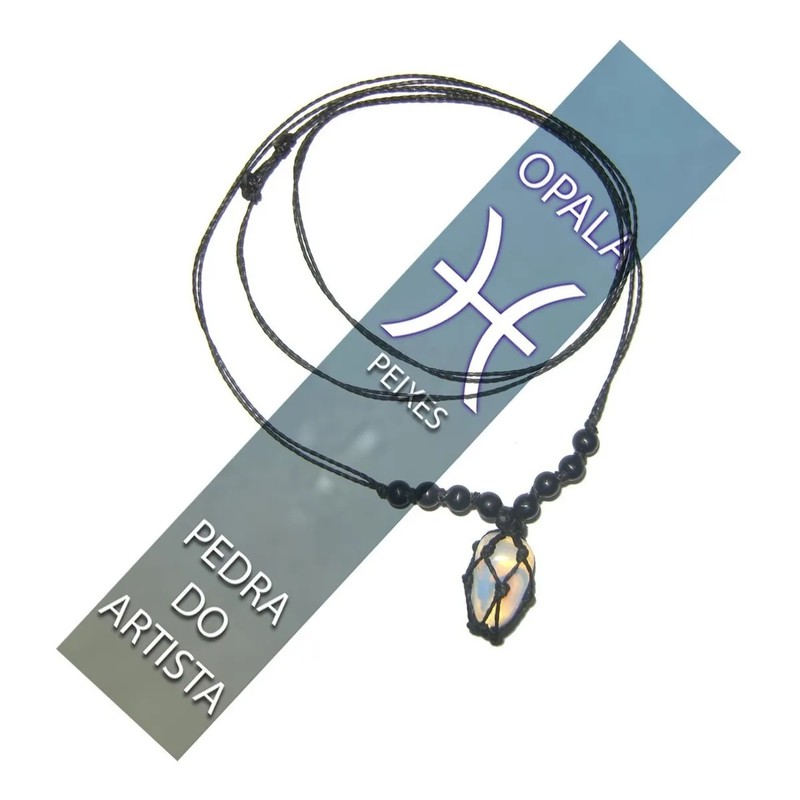 Cordão Opala Pedra Da Lua Opalina Artesanal Signo Peixes - Pedra do ...