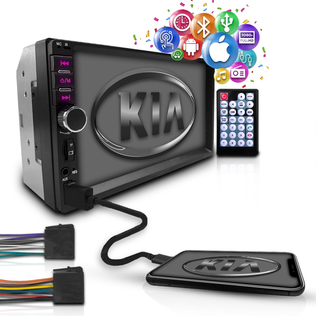 Central Multimidia Universal Mp5 Espelha Android Ios Bt Kia | Shopee Brasil