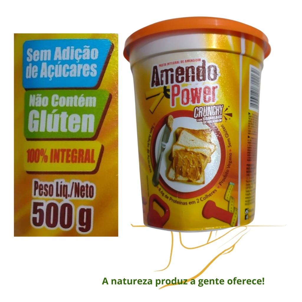 Pasta de amendoim amendo power 100% integral com granulado de amedoim ...