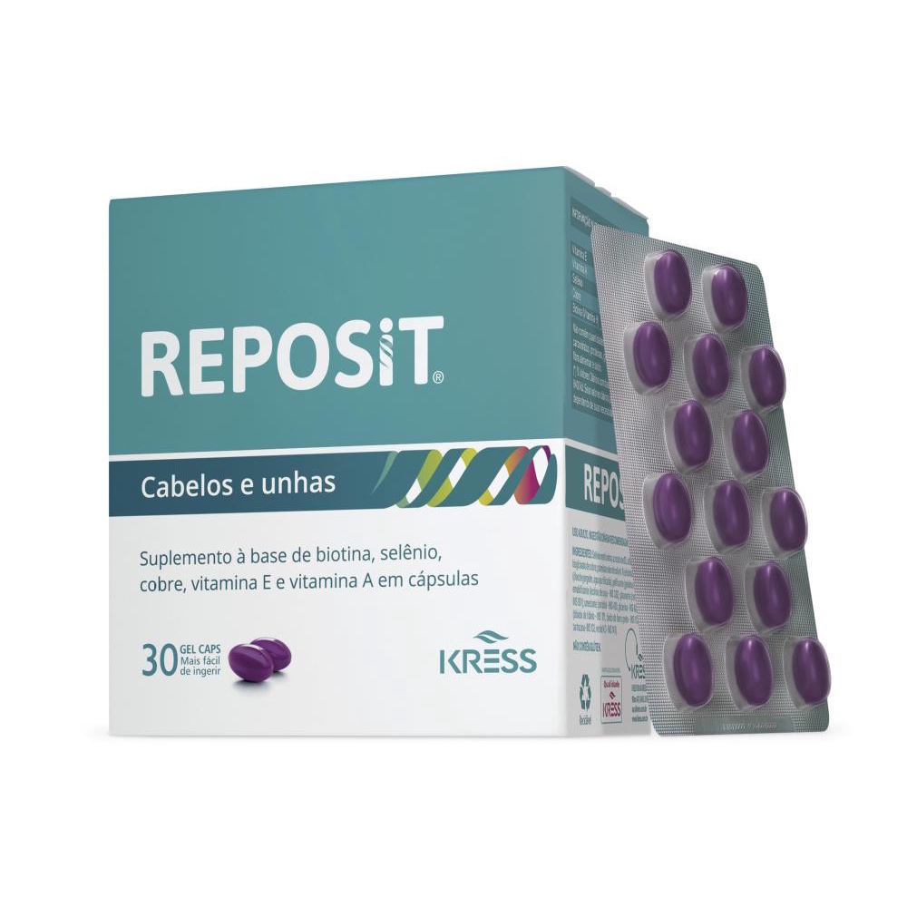 Reposit Cabelos e Unhas 30 Cápsulas Kress | Shopee Brasil