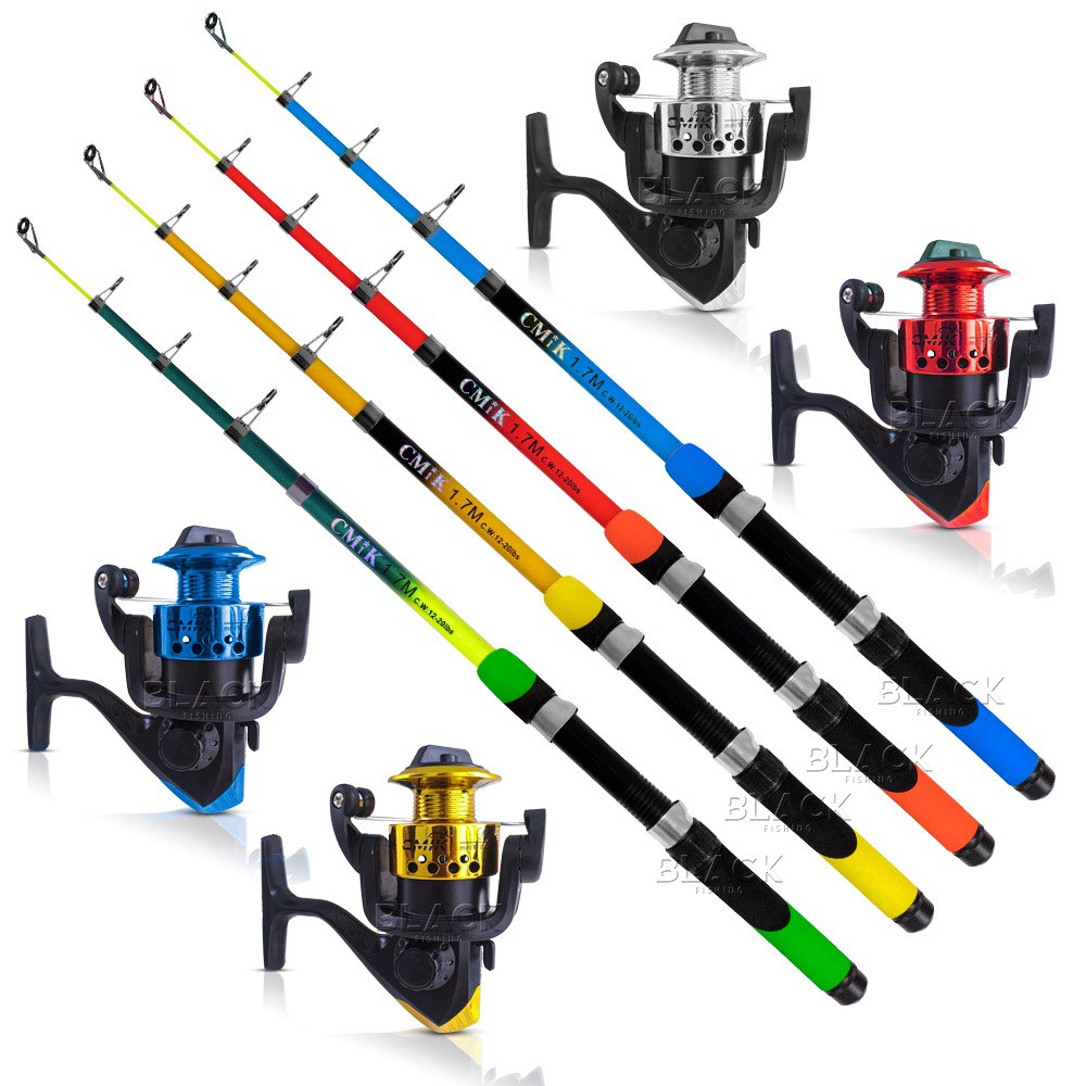 Kit De Pesca Completo 1 Vara Telescópica 1 Molinete Com Linha mais 10 Anzol (REF03) | Shopee Brasil