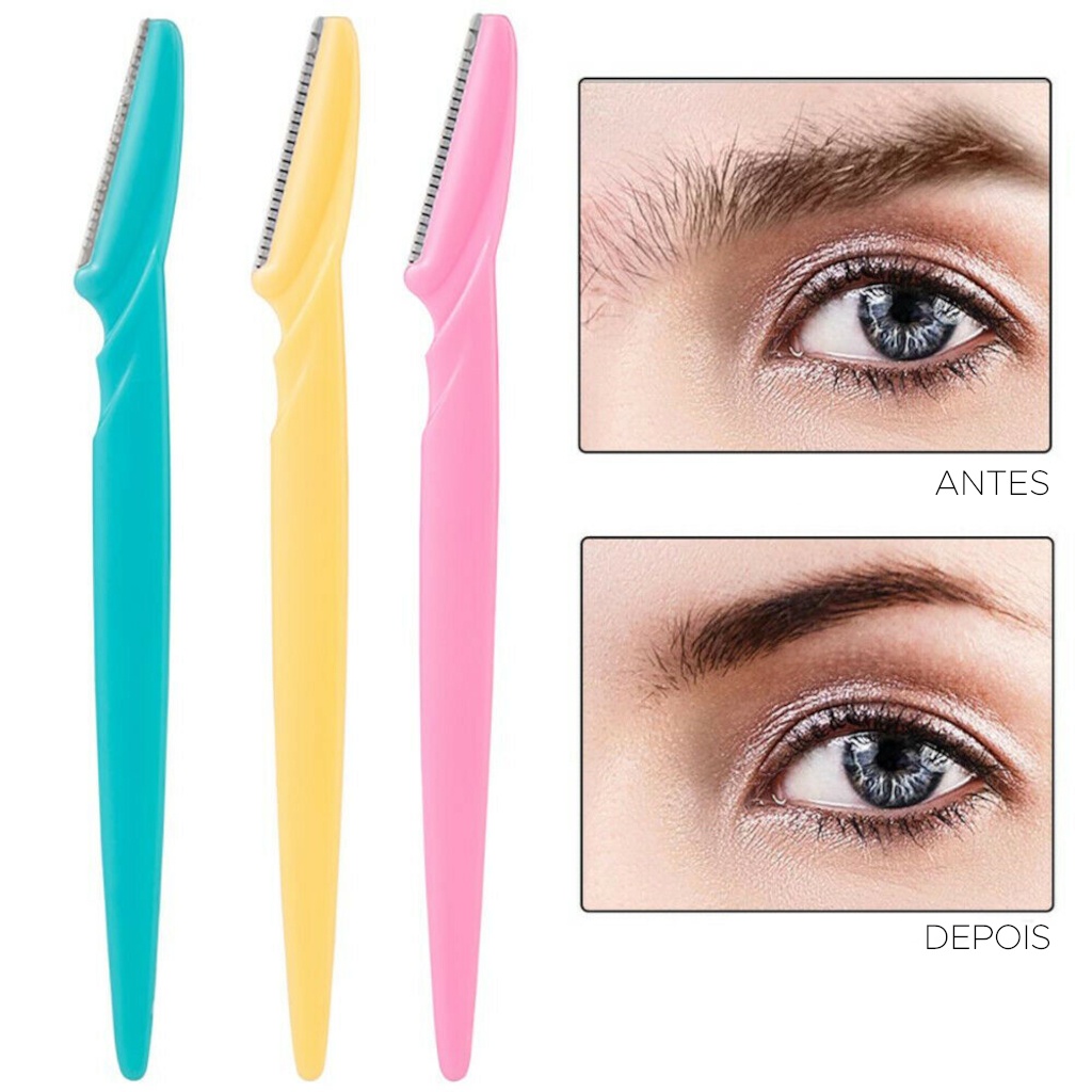 Kit Navalha Aparador de Pêlos Para Sobrancelhas E Dermaplaning com 3 ...