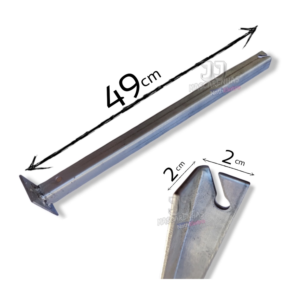 Poste Galvanizado para concertina 45cm base - 15 unid. | Shopee Brasil