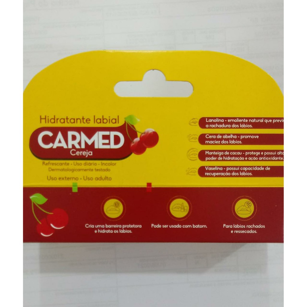 Protetor hidratante labial carmed cereja 10g | Shopee Brasil