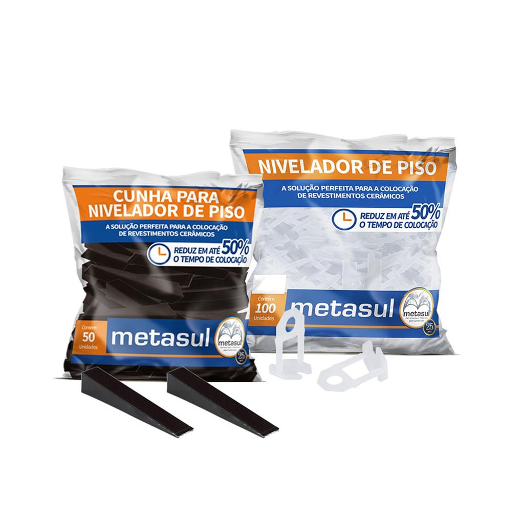 Nivelador De Piso Porcelanato 1,5mm 100un + 50 Cunhas Metasul | Shopee ...