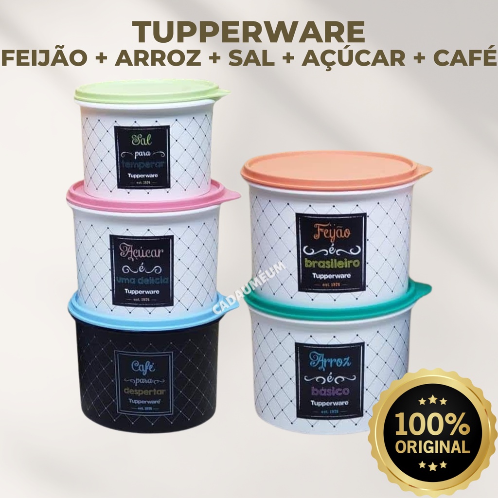 Kit Linha Bistrô Tupperware com Cinco Caixas de Mantimento Armazenagem ...