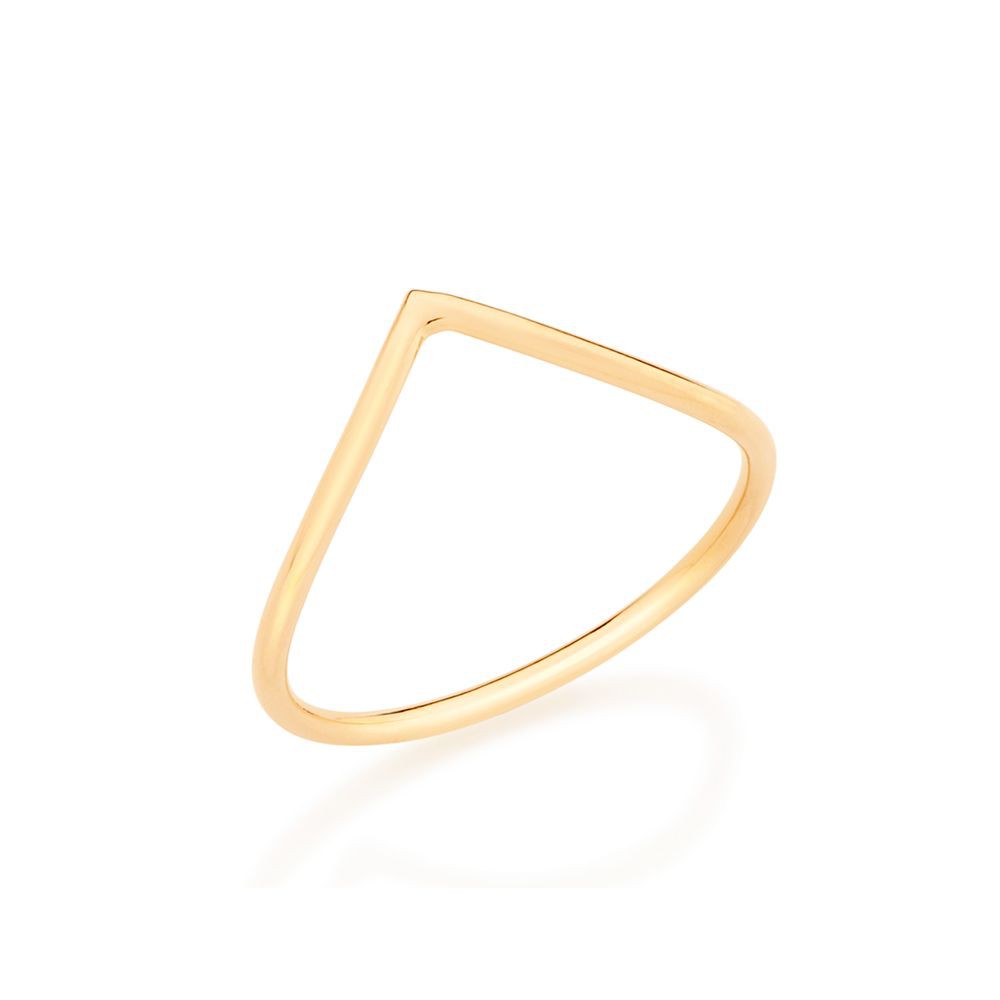 Anel Rommanel Skinny Ring Em V falange Infantil ou Adulto Folheado a ouro 512449 | Shopee Brasil