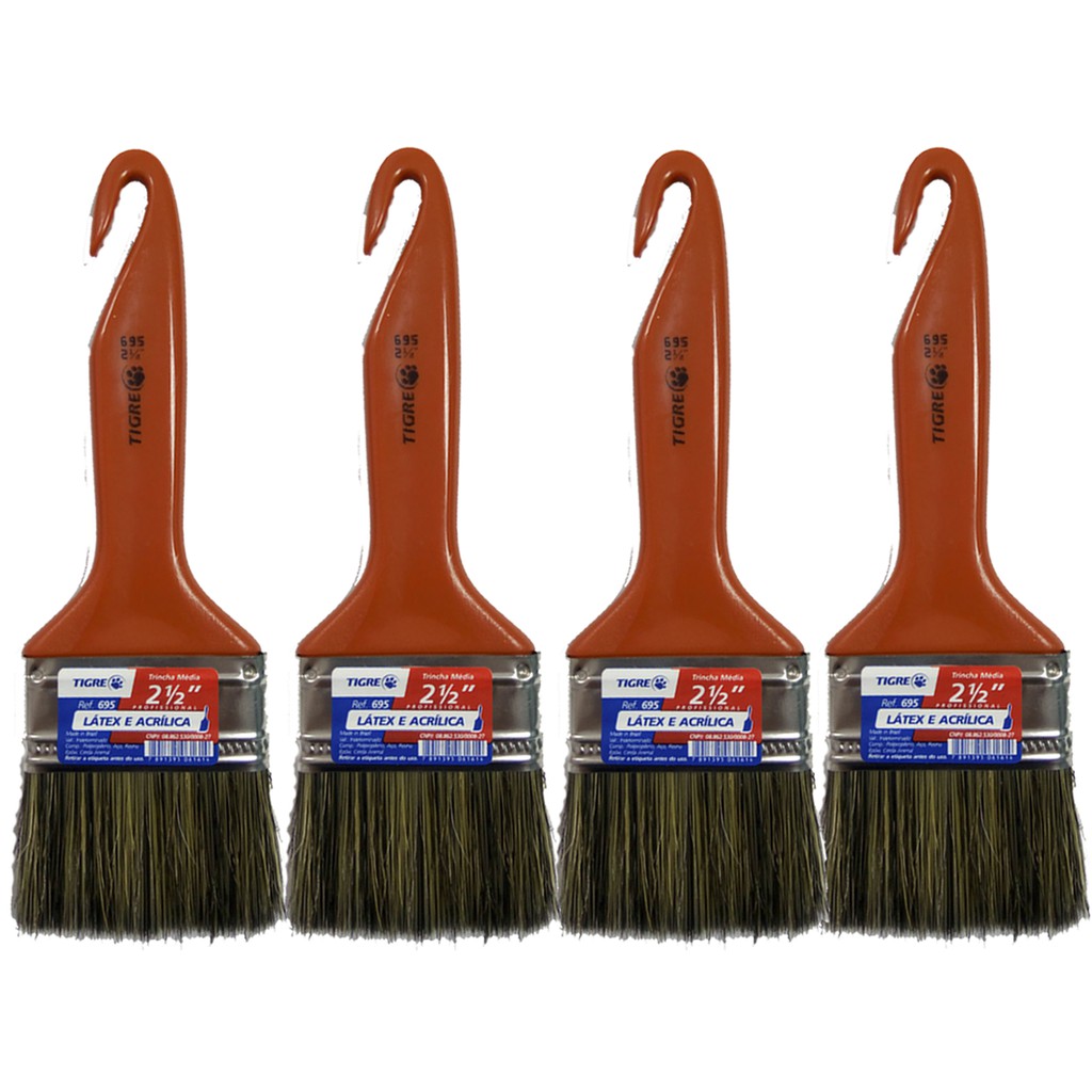 Trincha 2 1/2 Polegada Para Pintura - 4 Unidades - 695 Tigre | Shopee ...