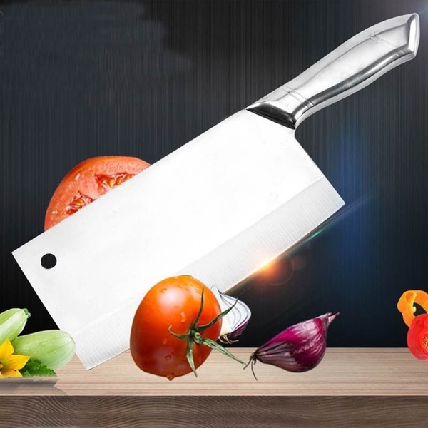 Faca Cutelo Machadinha Inox 7 polegadas Corta Osso | Shopee Brasil