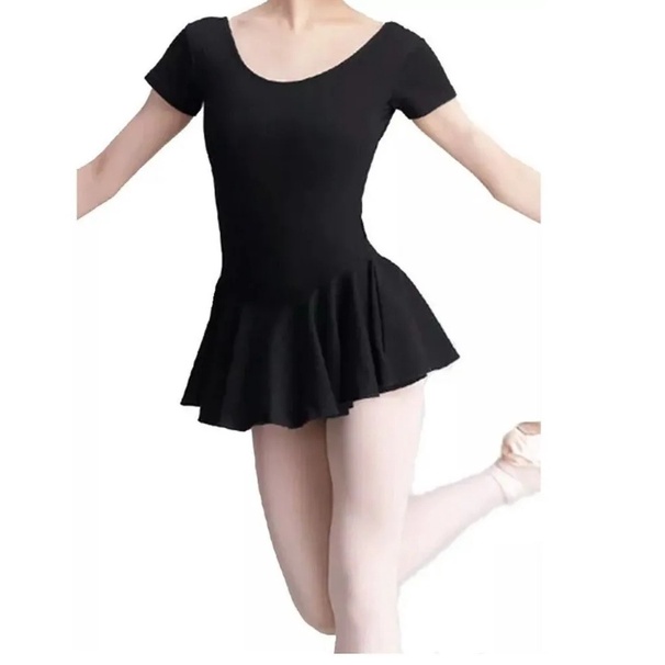 Collant com saia embutido, Capézio infantil preta e branca. | Shopee Brasil