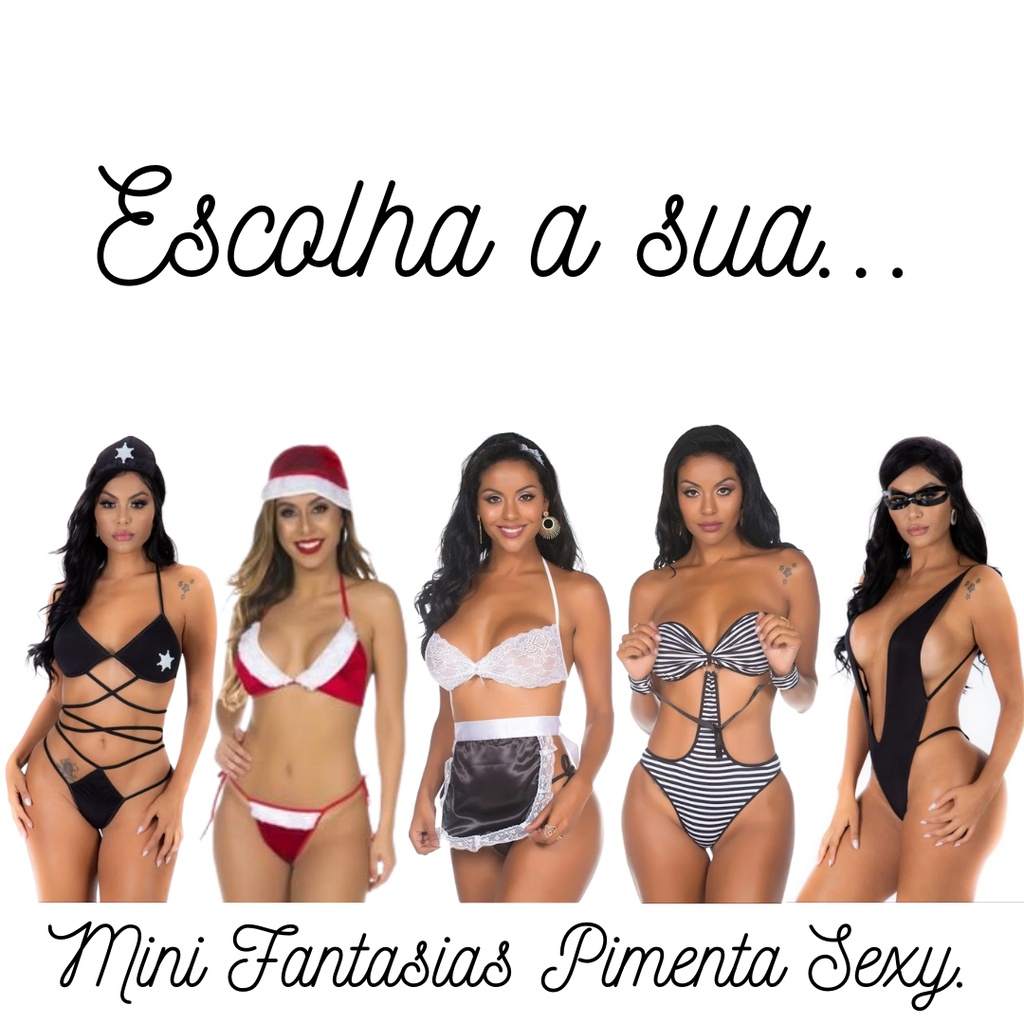 Escolha a sua mini fantasia Pimenta Sexy roupa íntima | Shopee Brasil