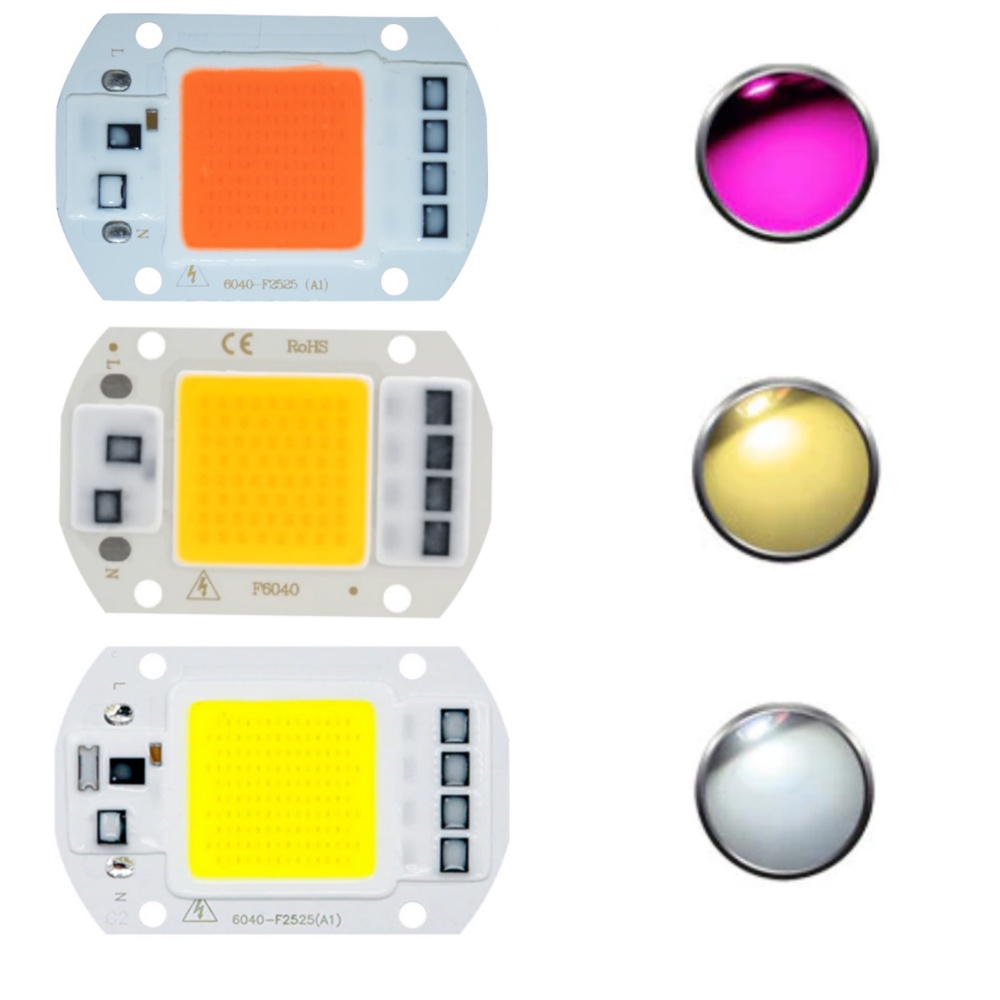 Super power led chip 50w cob 110v 220v Branco quente 3000-3500k branco frio 6000-6500k Full ...