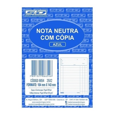 Bloco de Nota Neutra com Cópia Azul - São Domingos / Material de ...