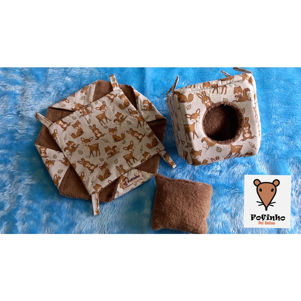 Kit em pelúcia para ratos twister (com rede dupla e toca cubo ...