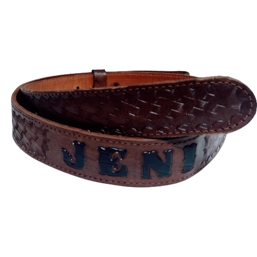 Cinto couro personalizado com nome bordado | Shopee Brasil