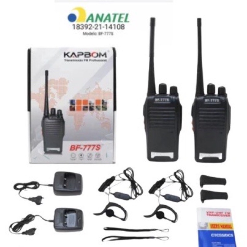 Combo Radio Comunicador Ptt Walk Talk Kapbom BF-777s moderna | Shopee ...