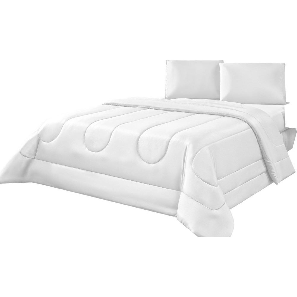 Edredom Casal Queen 3pcs Cobertor Frio Quente Inverno Branco - Desconto ...