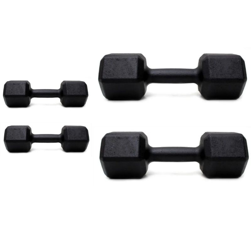 Halter halteres 3kg e 6kg sextavado total 18kg equipamento academia ...