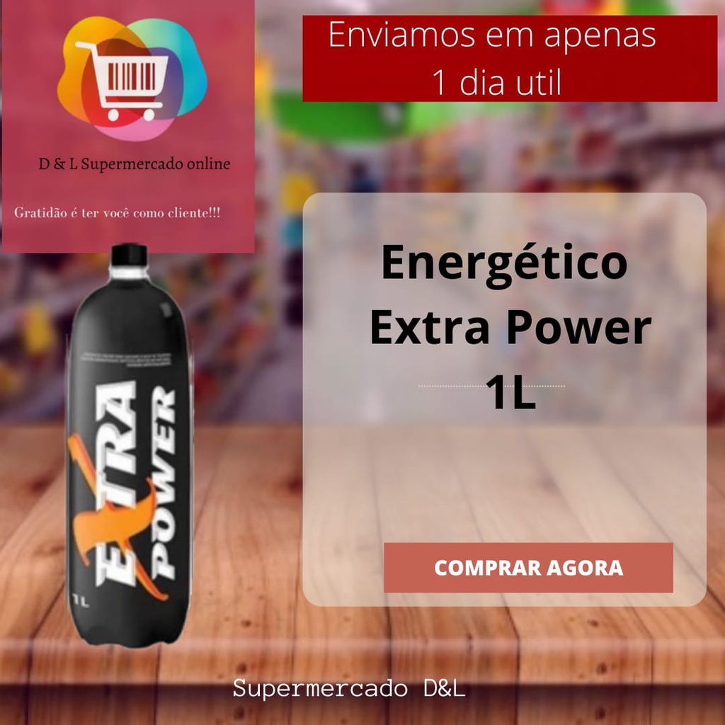 Energético Extra Power 1L unidade | Shopee Brasil