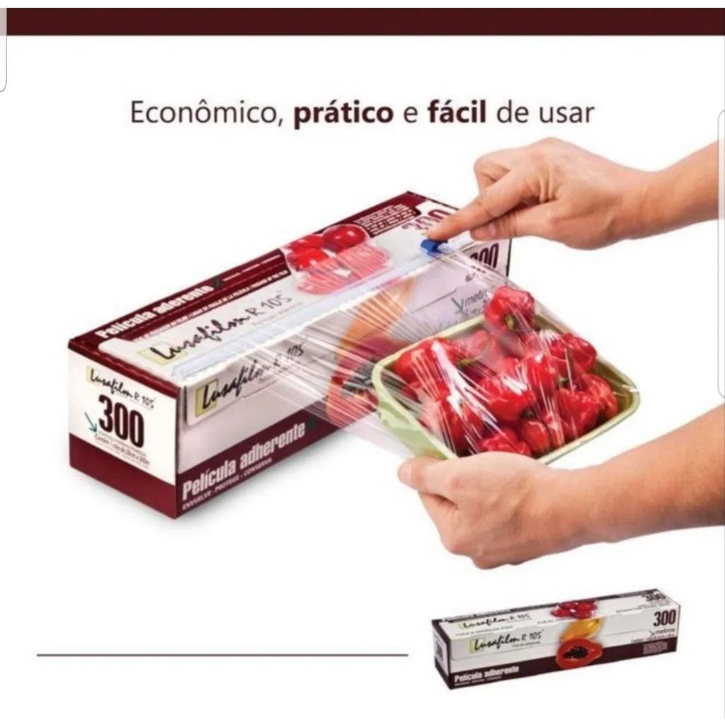 Papel Filme Pvc 28 X 300 Mts Com Lâmina De Corte | Shopee Brasil