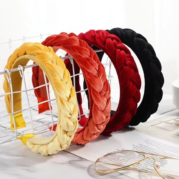 Tiara da Moda de Veludo Trançada Diversas Cores, Feita a Mão | Shopee ...