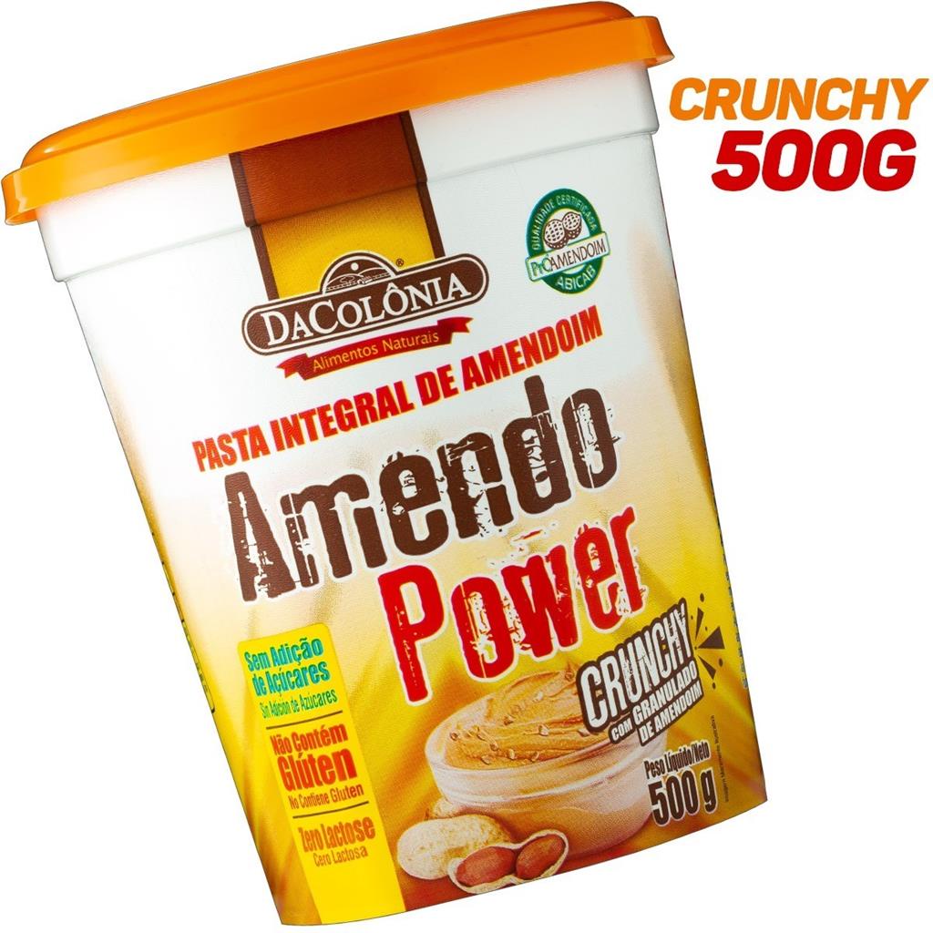 Pasta De Amendoim Crunchy Integral Amendo Power Pote 500g | Shopee Brasil