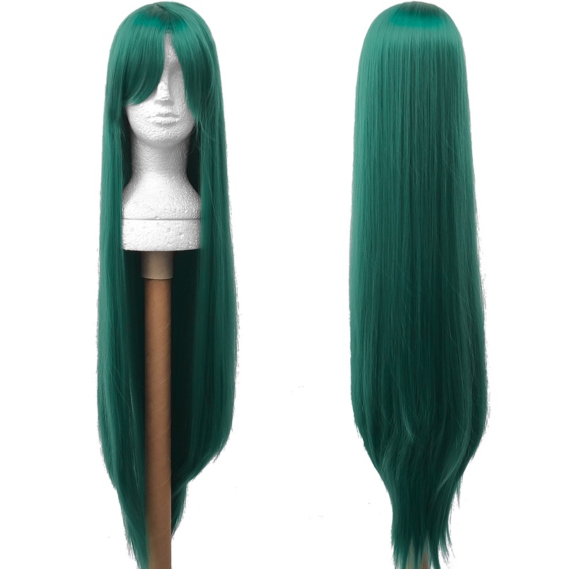 Peruca Verde Escuro Longa Lisa 100cm Cosplay Wig | Shopee Brasil