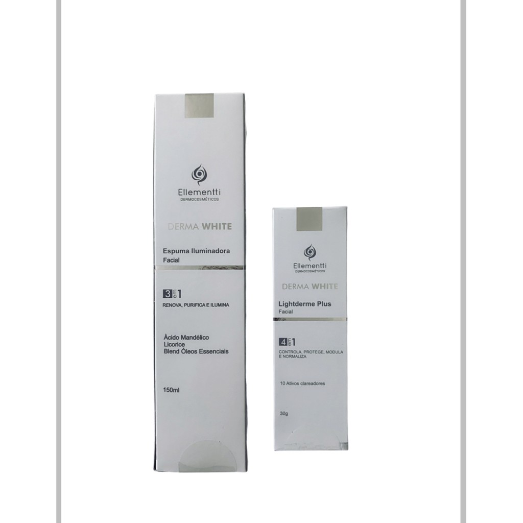 Kit Derma White Espuma Iluminadora 150ml e Lightderme Plus 30g | Shopee ...