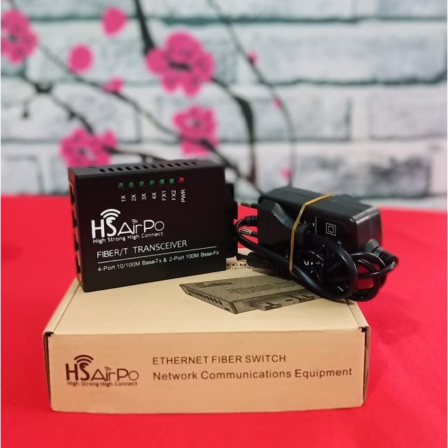 HS Airpo 2 Fibra 4 Ethernet CM2F4E 10/100 Conversor De Mídia 20KM SC ...