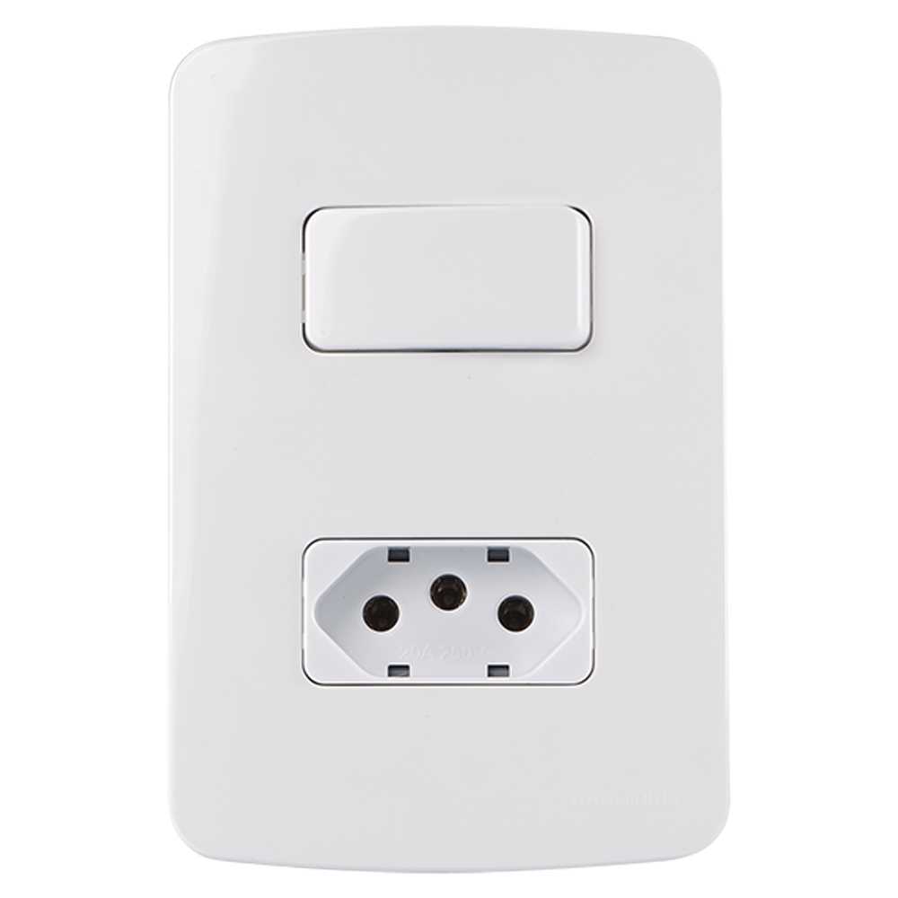 Linha B3 Conj 4×2 interruptor Simples 10A 250V + Tomada 20A 250V | Shopee Brasil