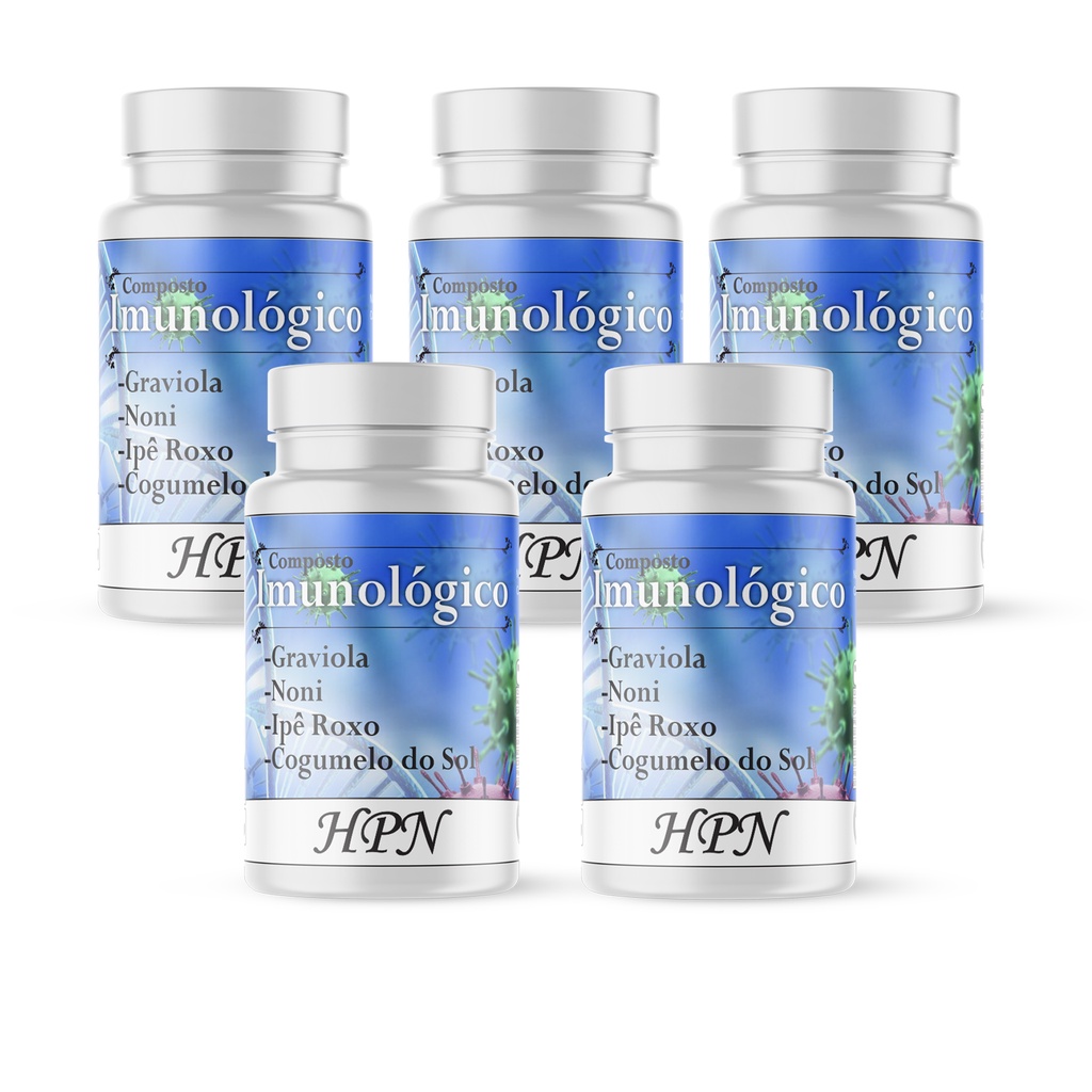 Suplemento Imunidade + Composto Imunológico Natural 5 unidades P/ Alergias (Noni+Ipê Roxo ...