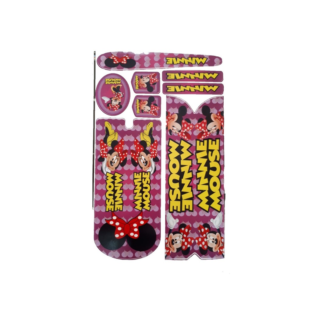 Adesivo Quadro Bicicleta Infantil MINNIE MOUSE Cartela Completa ...