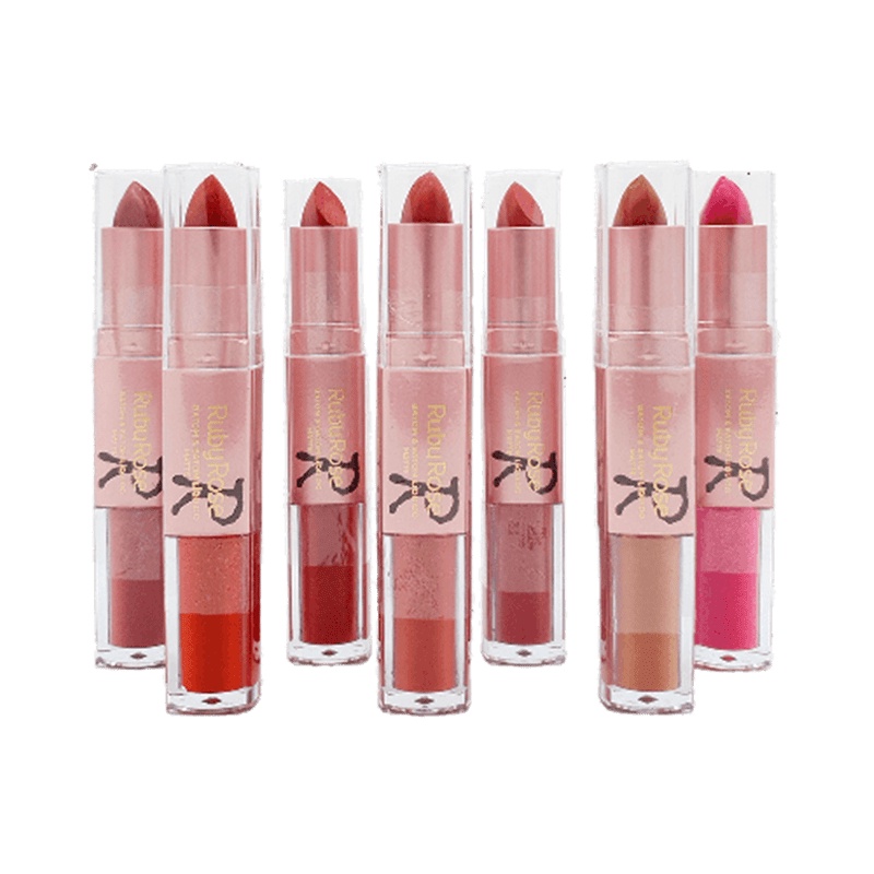 Batom Ruby Rose Duo Matte cor 303 | Shopee Brasil