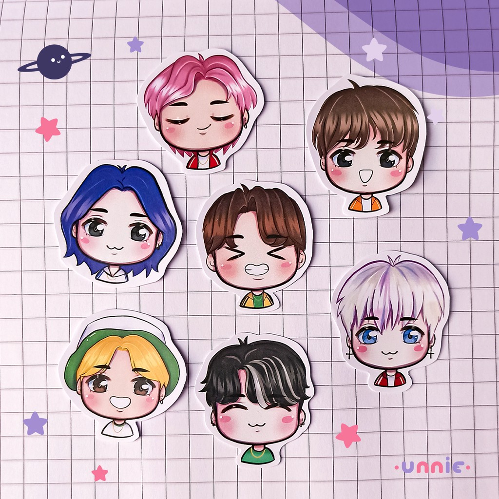Pack de 7 adesivos BTS Butter - Chibi | Shopee Brasil