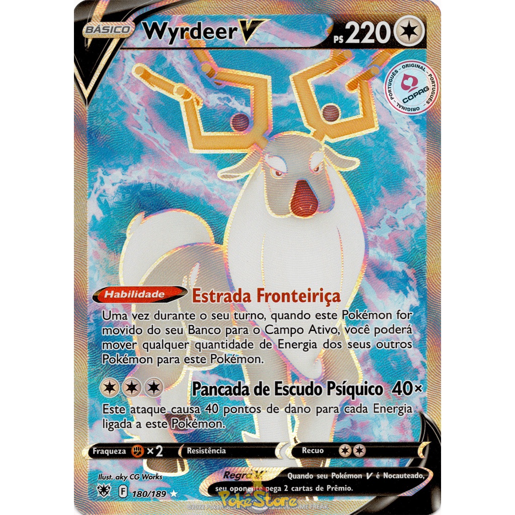 Carta Pokémon Wyrdeer V Português Card Original Copag Estrelas ...