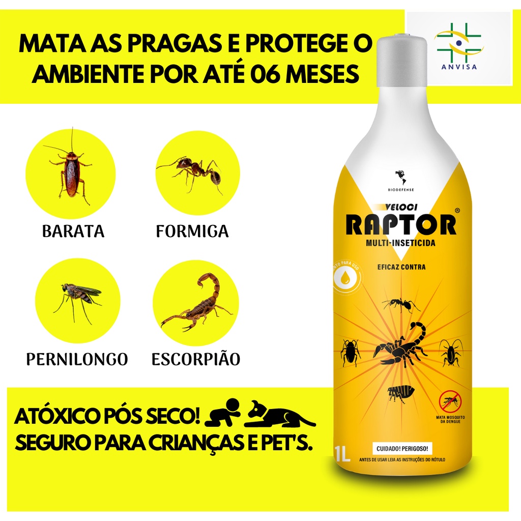 Mata formiga barata escorpião Raptor - Escorrega o Preço