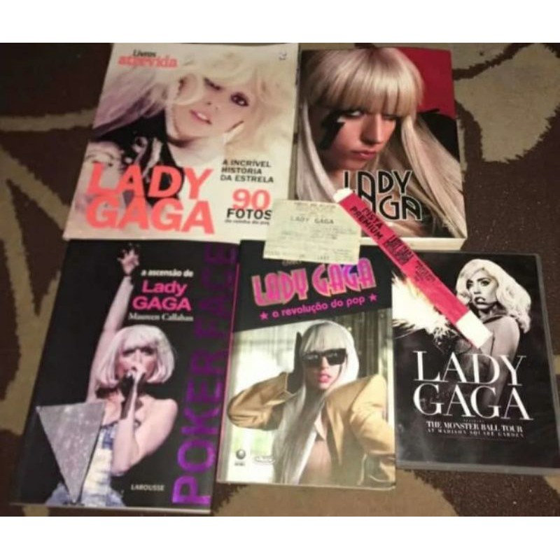 Lady Gaga Kit 4 Livros 1 Dvd + Ingresso Pulseira Lady Gaga | Shopee Brasil