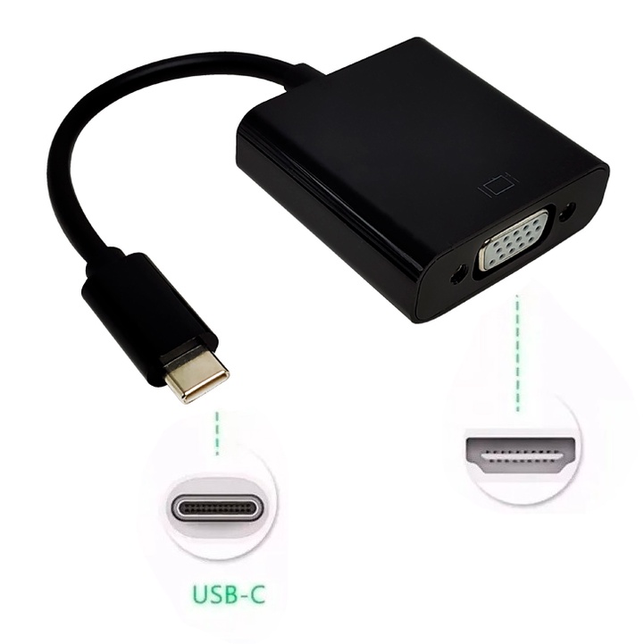 Cabo Adaptador Conversor Usb Tipo C X Vga Femea | Shopee Brasil