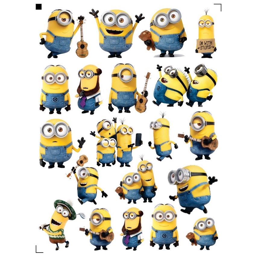 Adesivo Minions ( R$ 12,99 cartela á prova d´dágua | Shopee Brasil