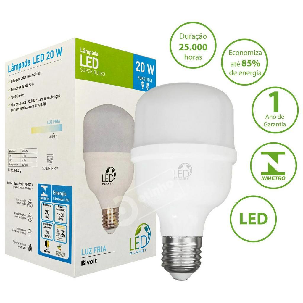Lampada Led Luz Fria Bivolt Bulbo Led Planet | Shopee Brasil