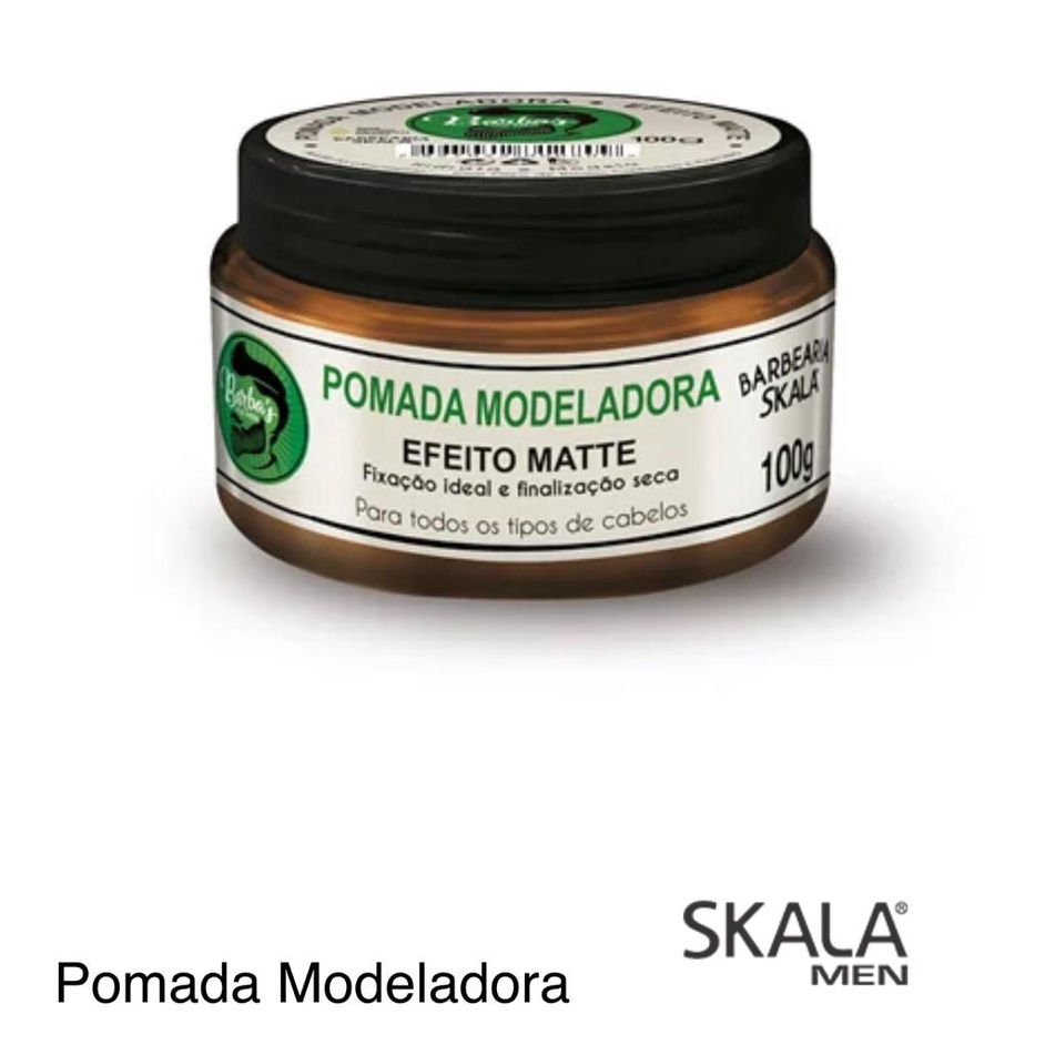Pomada Modeladora Efeito Matte Cabelo e Barbearia Skala 100g | Shopee ...