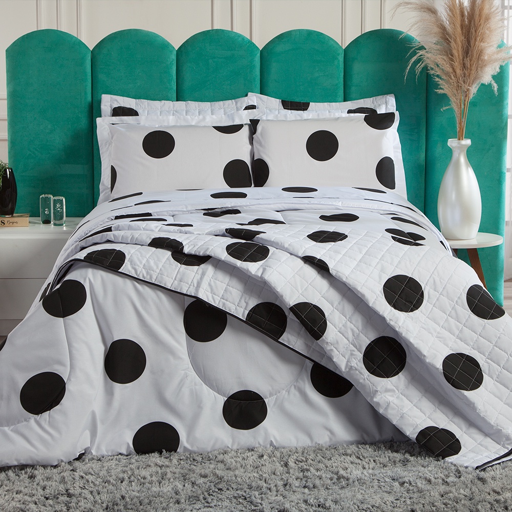 Edredom para cama Queen Dupla Face Liso/Estampado linha Classic ...