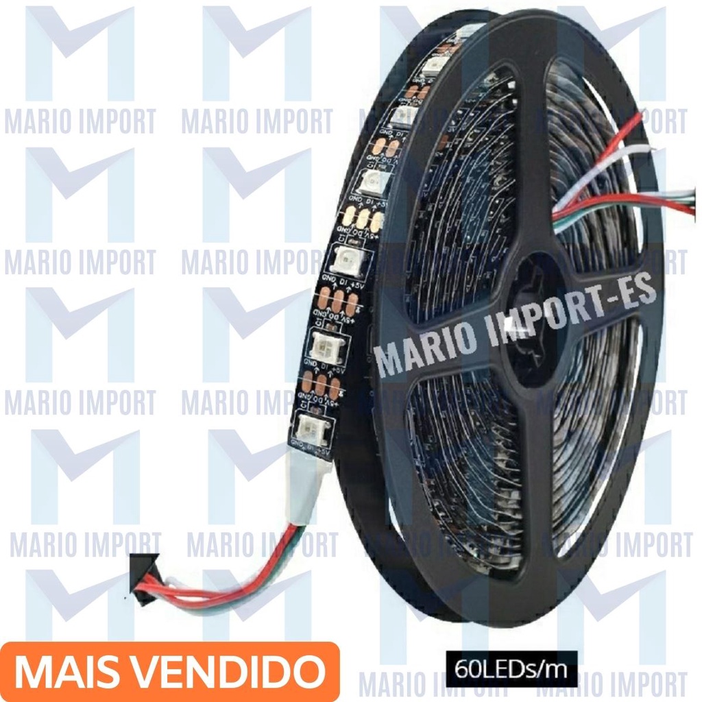 Fita Led Ws2812b Ws2812 Digital Original 5m 300 Leds 5v IP 20 Para ...