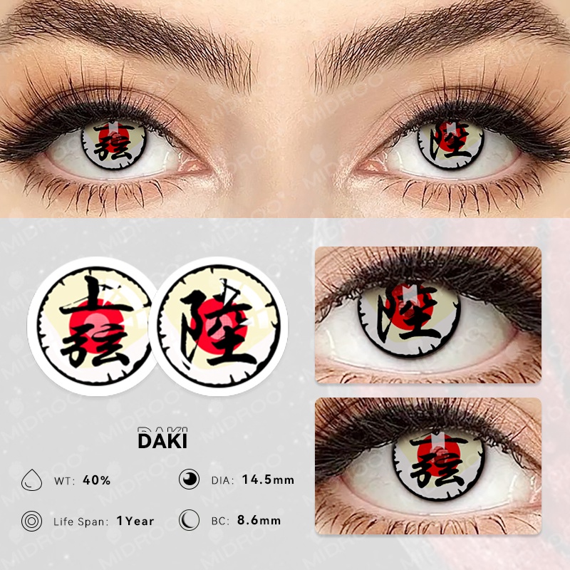 UYAAI 2 Peçs/Par Demon Slayer Lentes De Contato De 14,5mm Anime Cosplay ...